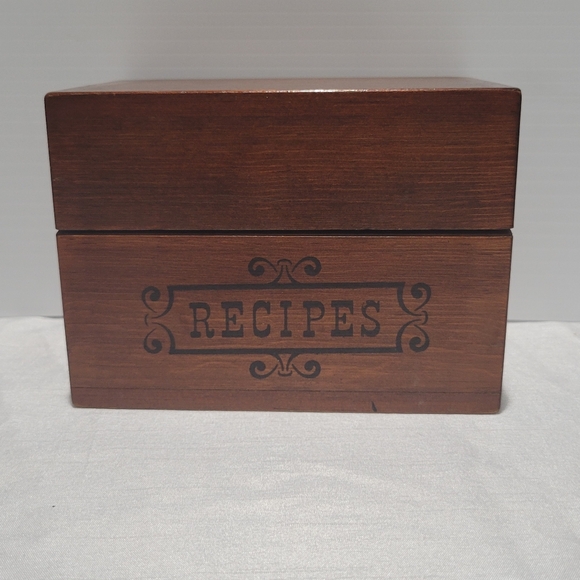 unbranded | Kitchen | Vintage Wood Recipe Card File Box Country ...